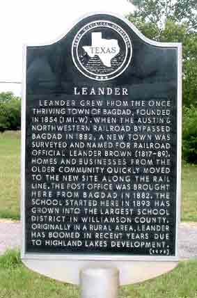 Leander Texas Webpage| History of Leander and Bagdad